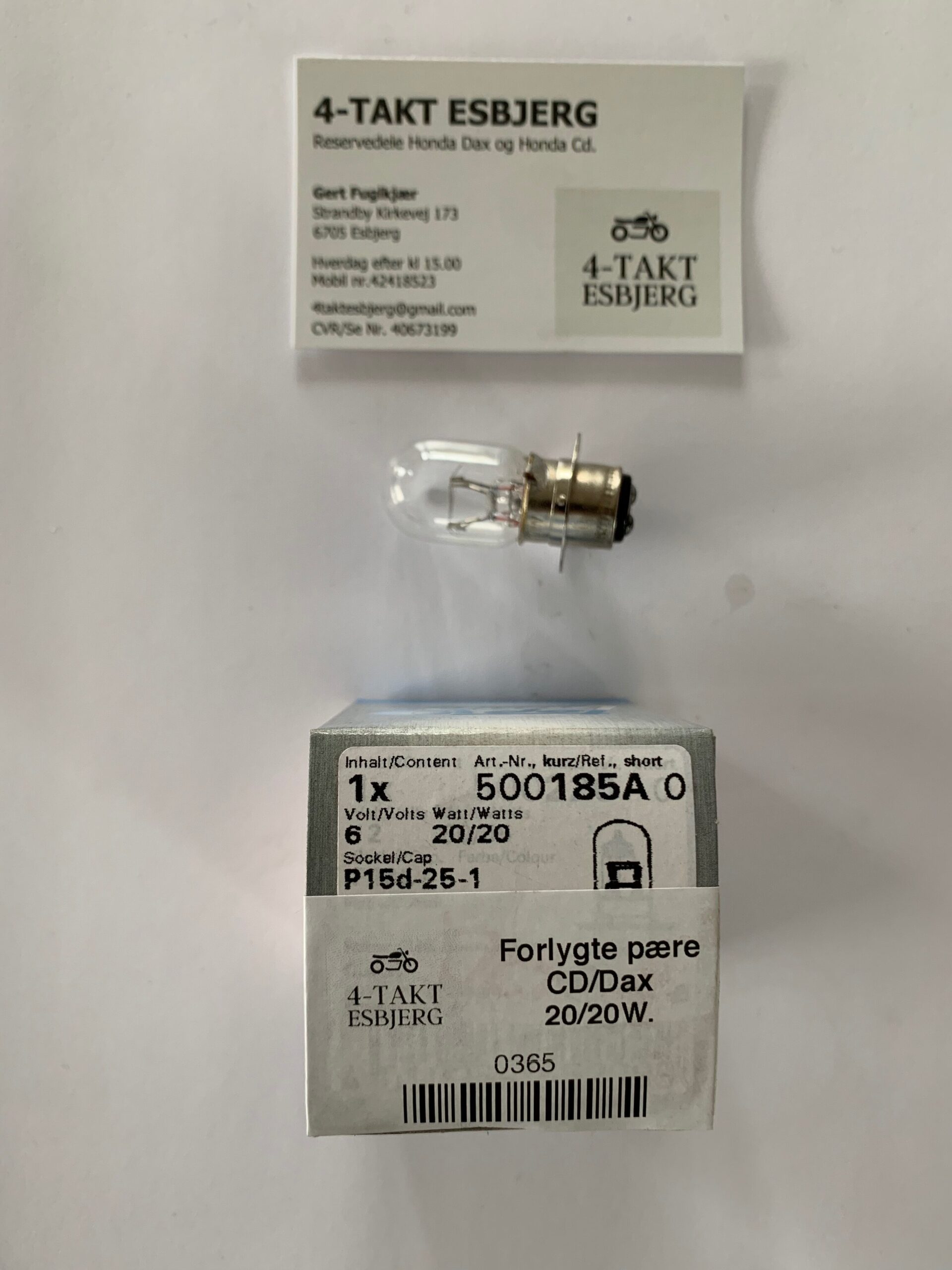Forlygtepære PX15d, dobbelt, 6 volt, 25/25 watt - 4-takt Esbjerg